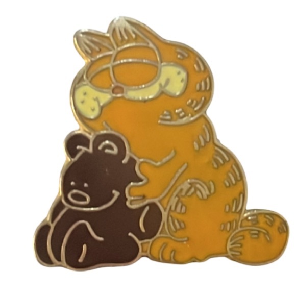 Vintage | Jewelry | Vintage Garfield Gold Enamel Garfield Teddy ...